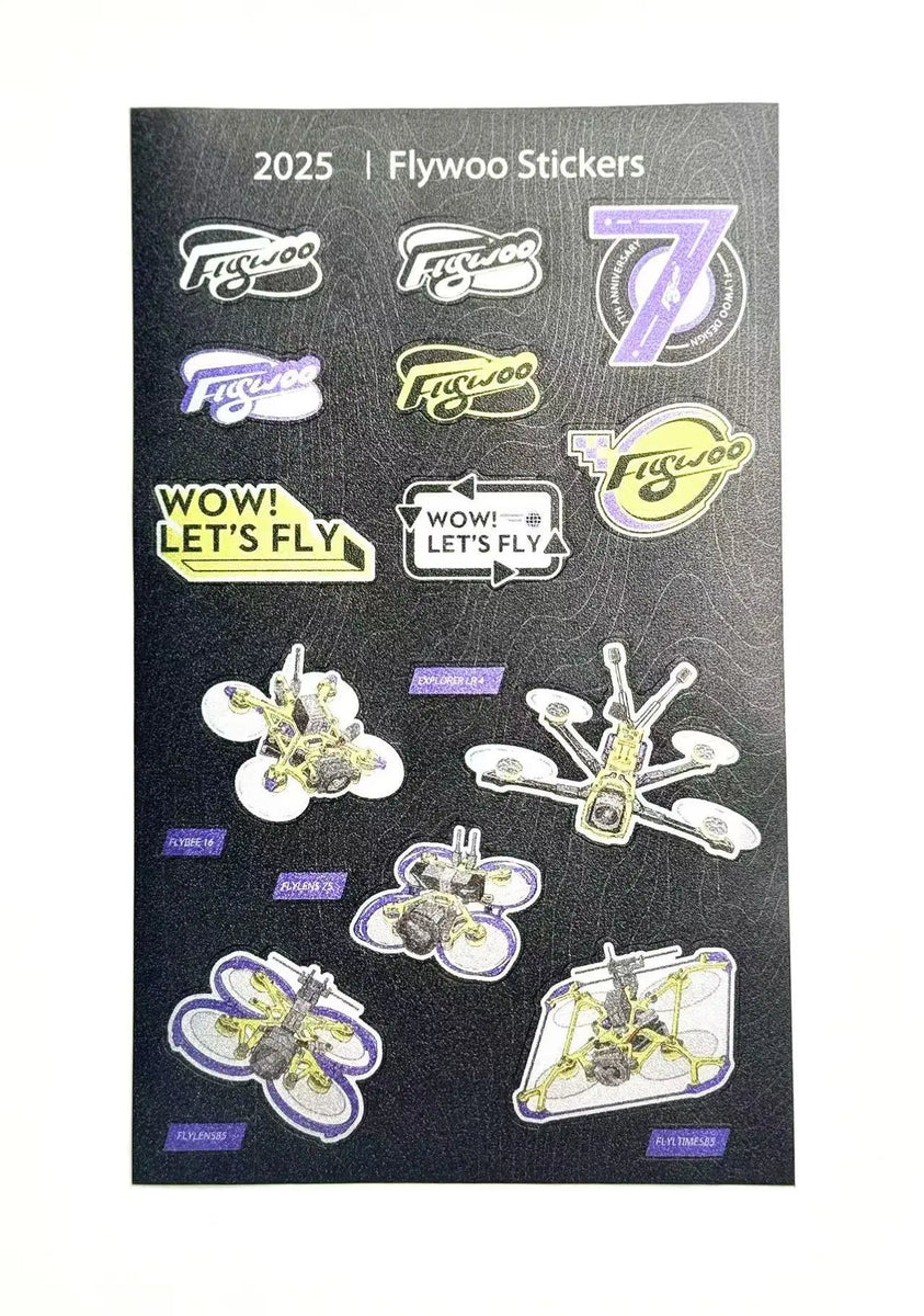 Flywoo Sticker Pack 2025 Edition – Durable FPV Stickers – NewBeeDrone