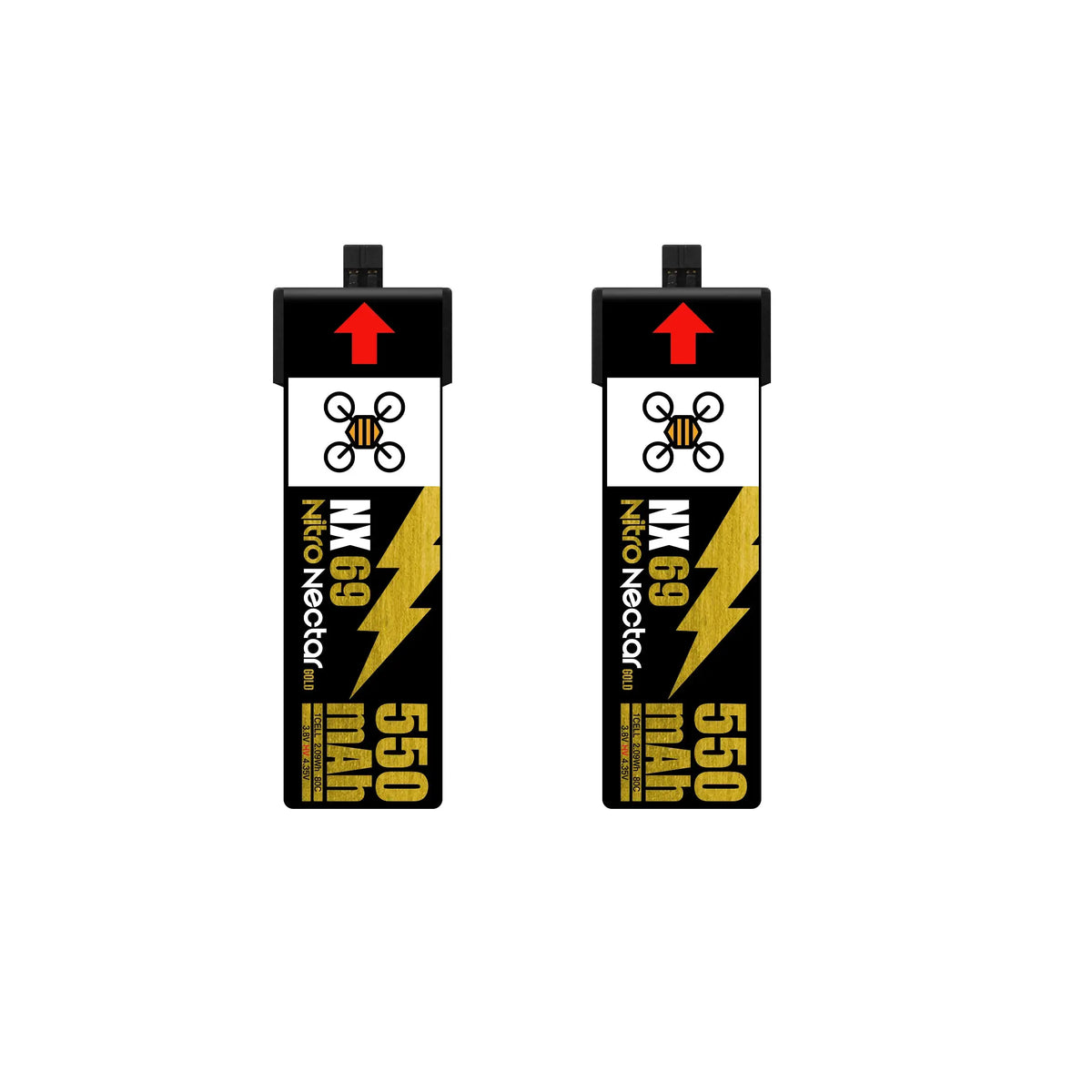 NewBeeDrone Nitro Nectar NX69 550mAh 1S 80C HV LiPo Battery 2xBatterie
