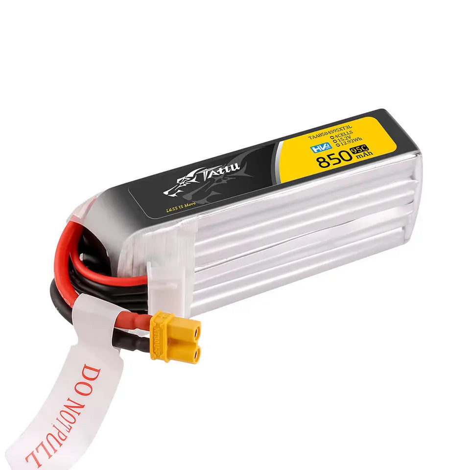 Tattu 850mAh 15.2V High Voltage 95C 4S1P Lipo Battery Pack with XT30 ...